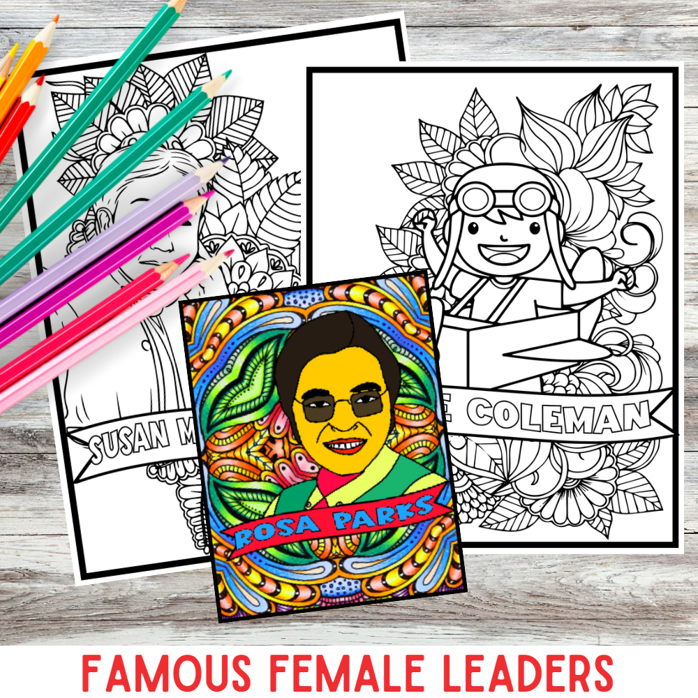 Important Female Figures in Black History Month,Mindfulness Coloring ...