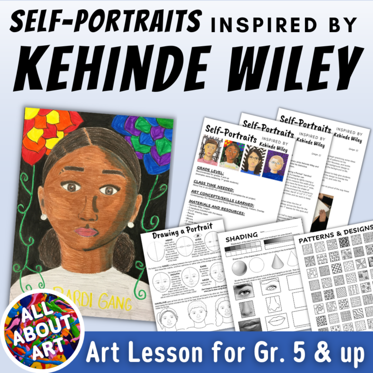 Kehinde Wiley Self-Portrait Art Lesson - Artist Inspired Project | Made ...