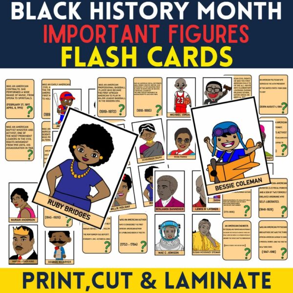 23 Important Figures in Black History - Printable Flashcards Matching ...