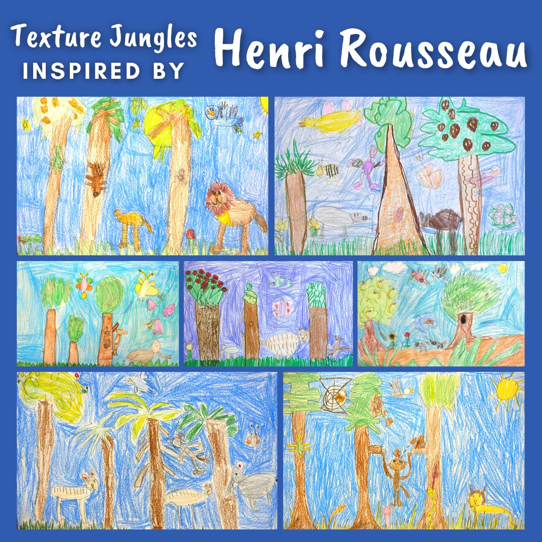 Henri Rousseau Texture Jungle Art Lesson - Artist Inspired Art Project ...