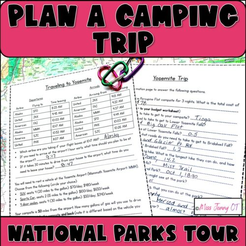 Middle School Executive Functioning Activities Plan A Trip | Made By ...