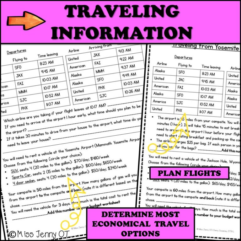 Middle School Executive Functioning Activities Plan A Trip | Made By ...