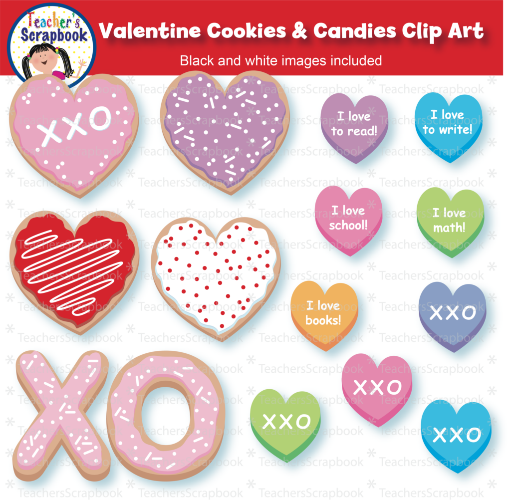 Valentine Cookies and Candies Clip Art | Made By Teachers