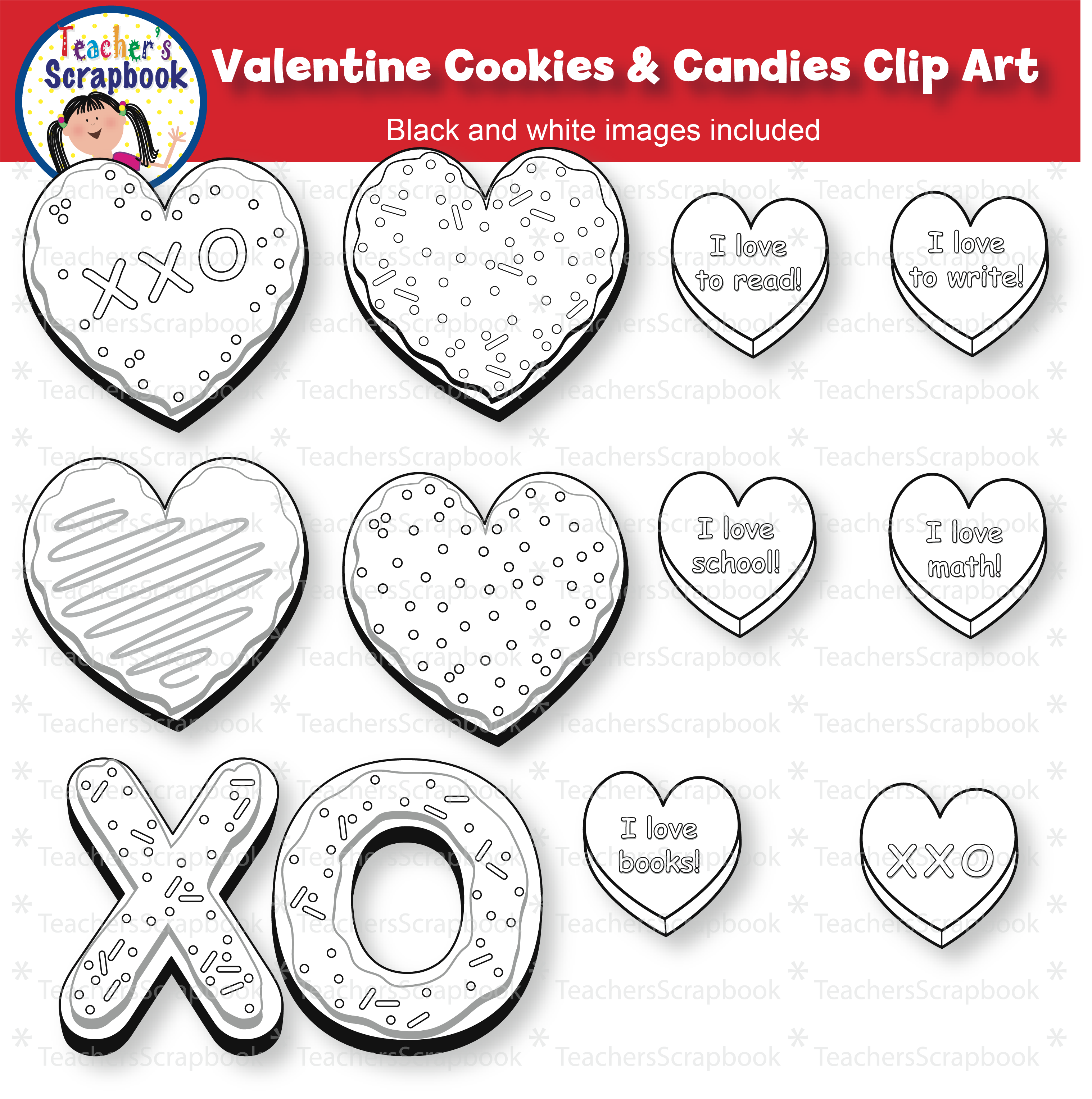 Valentine Cookies and Candies Clip Art | Made By Teachers