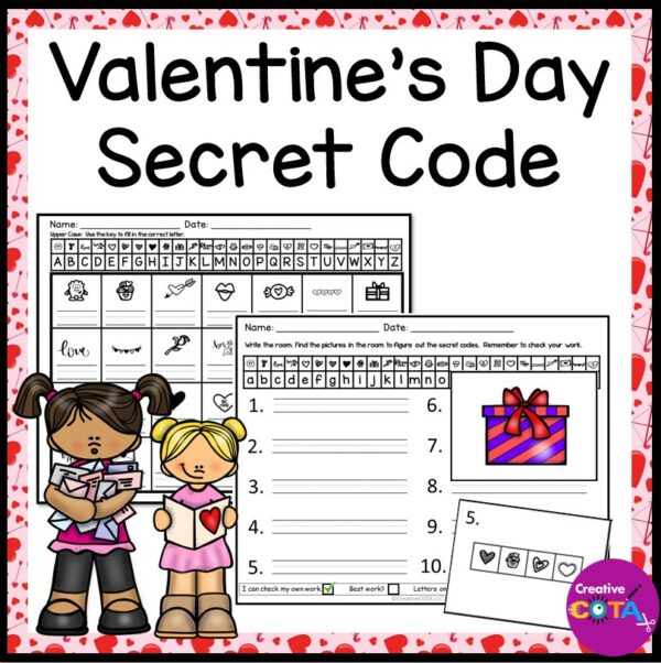 Valentine's Day Handwriting Secret Code Worksheets and Cryptogram ...