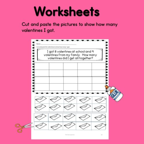 Valentine Addition Word Problems | Centers | Worksheets | K - 1 | Made ...