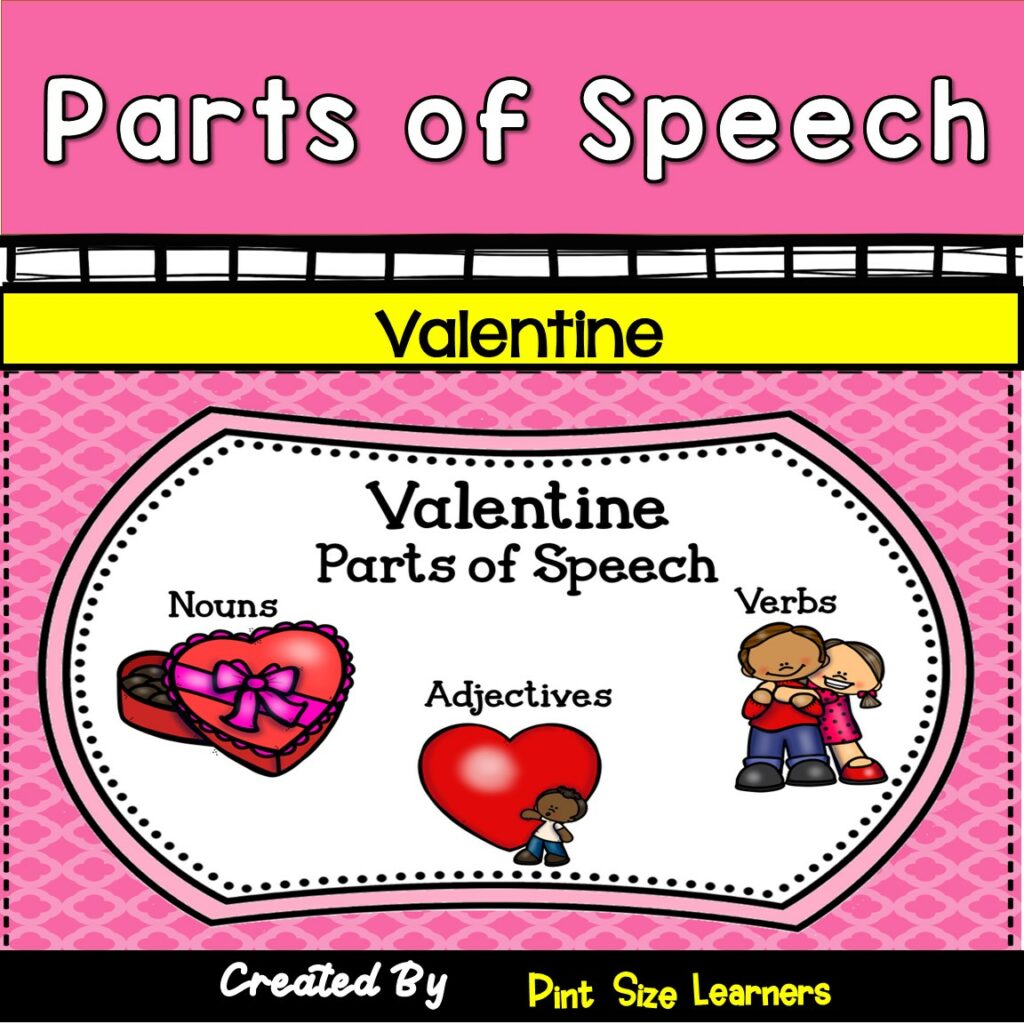 Parts of Speech | Valentine Themed Center and Worksheets | February ...