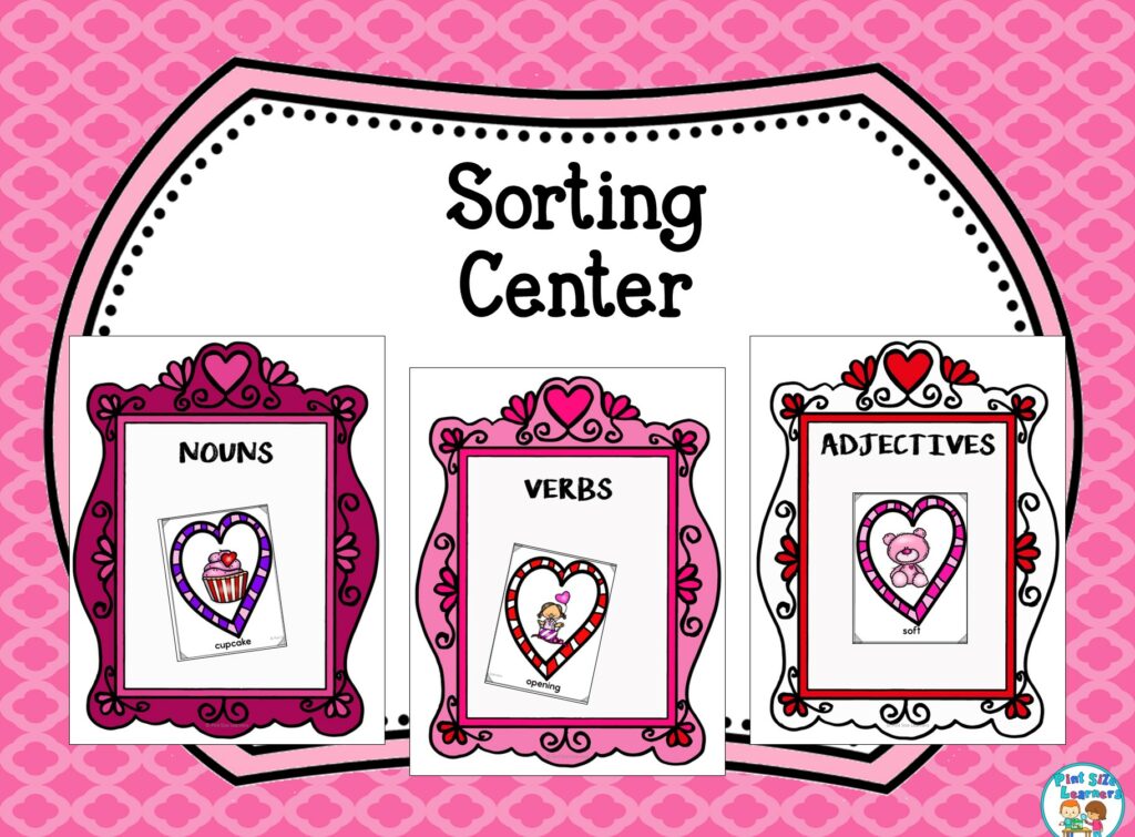Parts of Speech | Valentine Themed Center and Worksheets | February ...