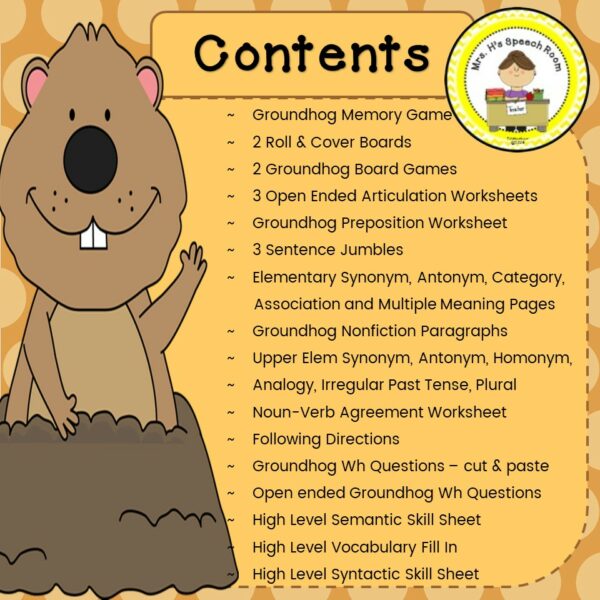 Groundhog Day Speech Therapy Printable Pack | Made By Teachers