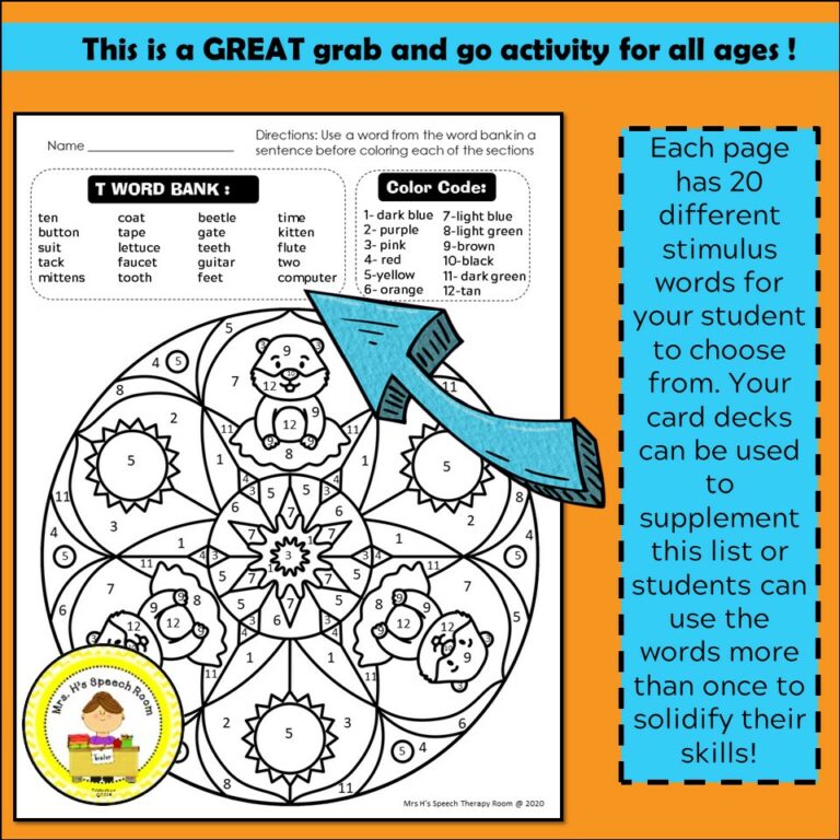 Groundhog Day Speech and Language Therapy Color By Code Grab and Go ...