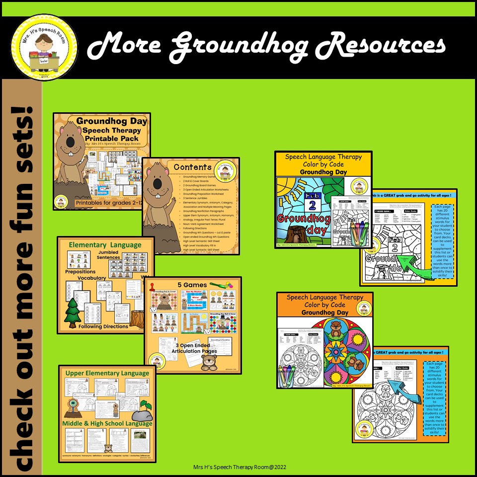 Groundhog Day Articulation Activity for Speech Therapy | Made By Teachers