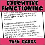 Middle School Executive Functioning Activities Task Cards | Made By ...