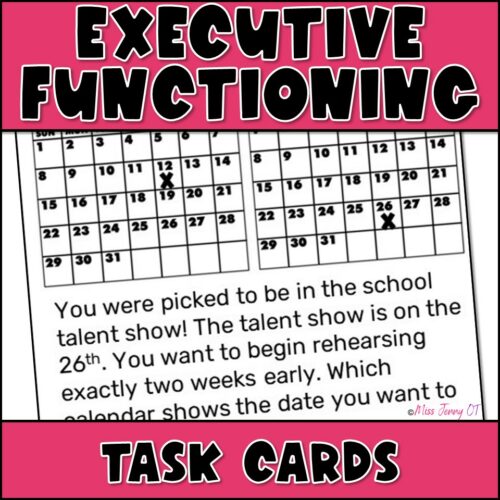 Middle School Executive Functioning Activities Task Cards | Made By ...