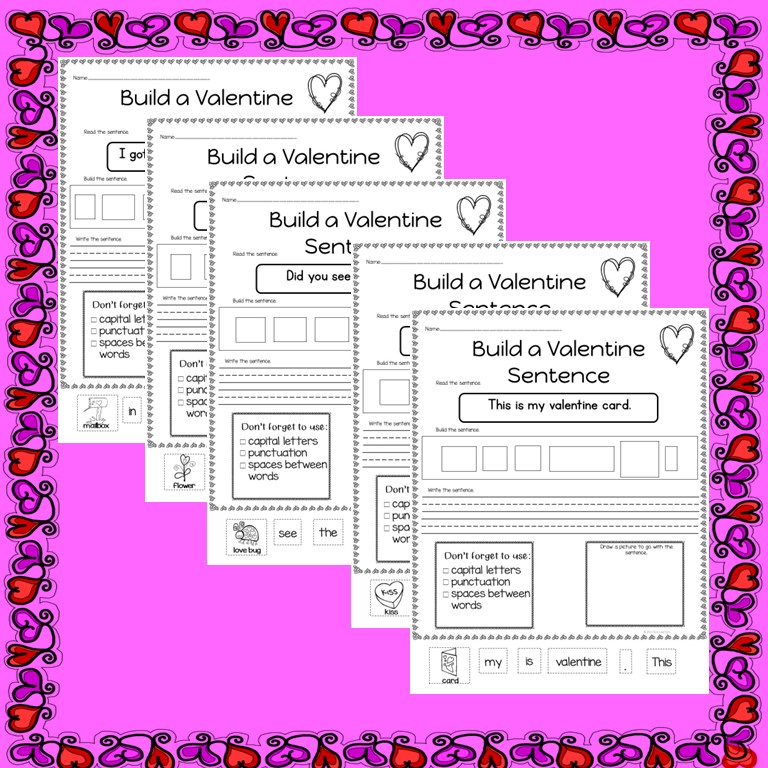 Valentine's Day Scrambled Sentences | Cut and Paste Sentences ...