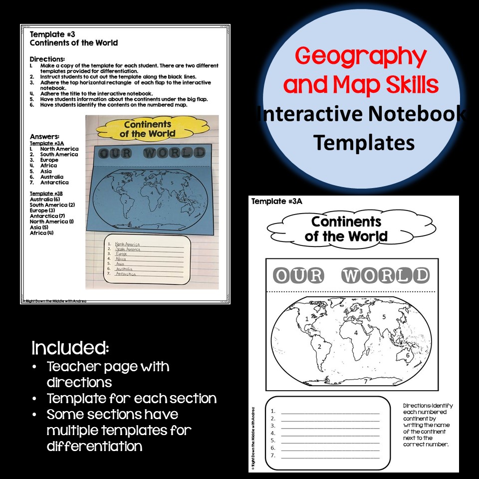 Geography and Map Skills Interactive Notebook | Made By Teachers