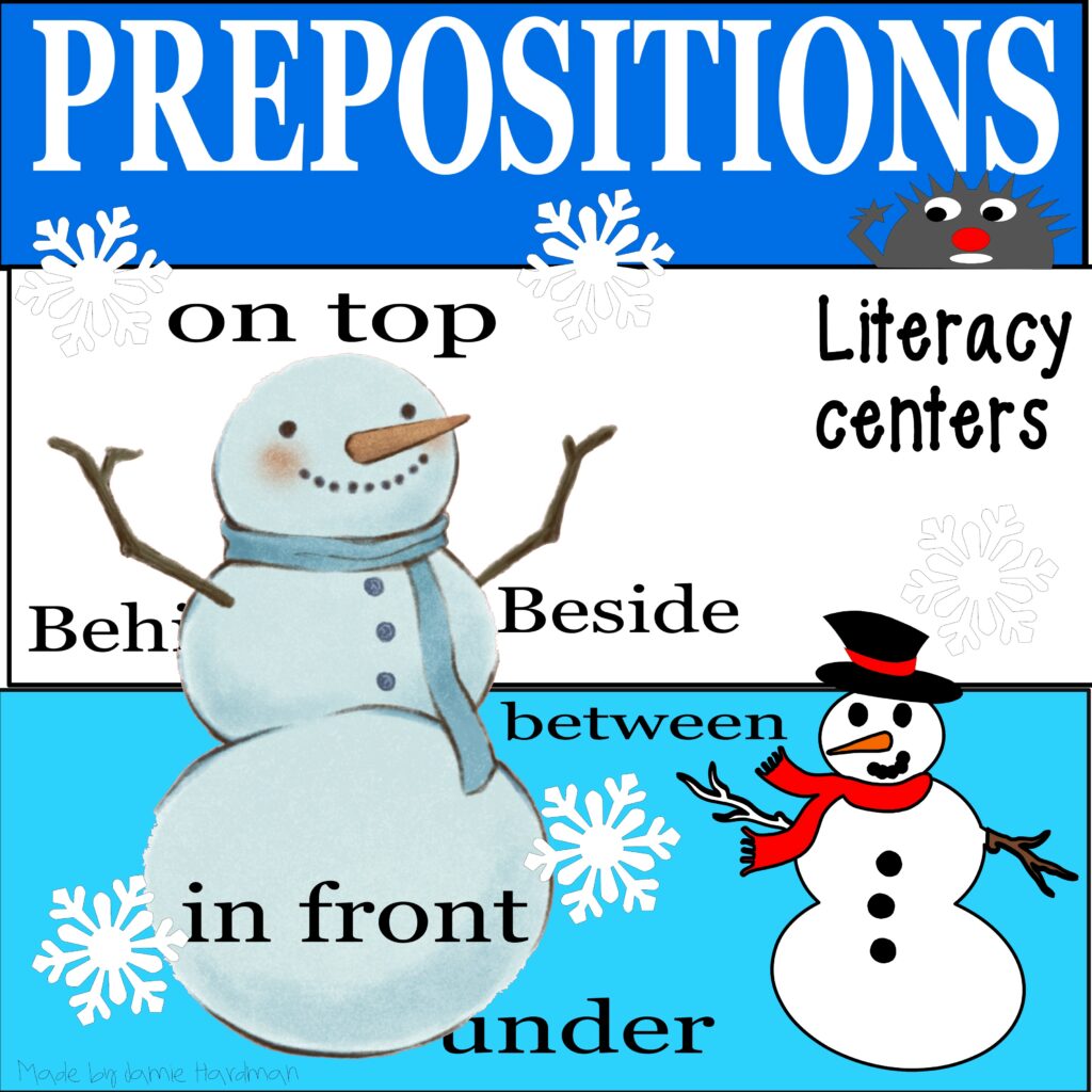 Snowman | positional words | speech activities | prepositions | Made By ...