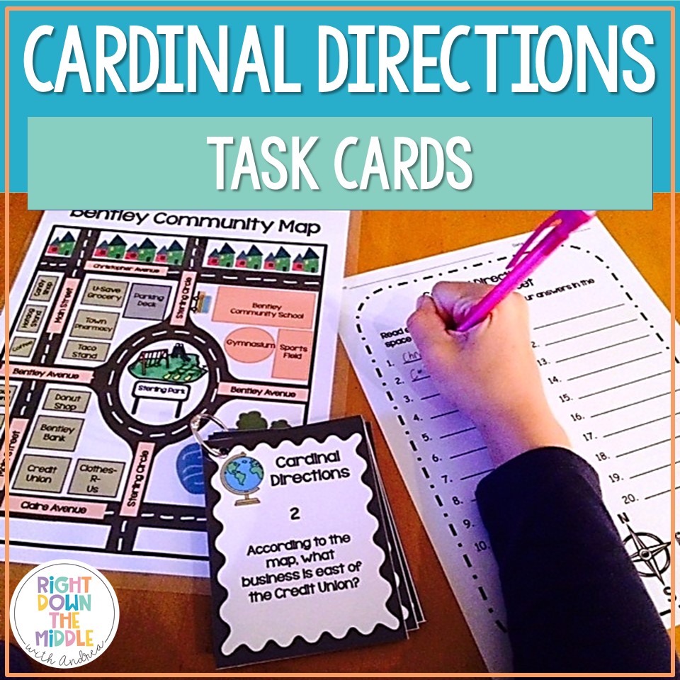 Map Skills and Cardinal Directions Task Cards | Made By Teachers