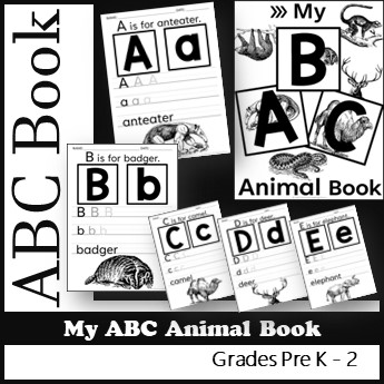 Alphabet Phonics Animal Book Learn ABC's Writing Science Zoo Animals ...