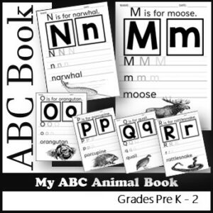 Alphabet Phonics Animal Book Learn ABC's Writing Science Zoo Animals ...