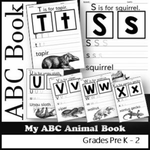 Alphabet Phonics Animal Book Learn ABC's Writing Science Zoo Animals ...