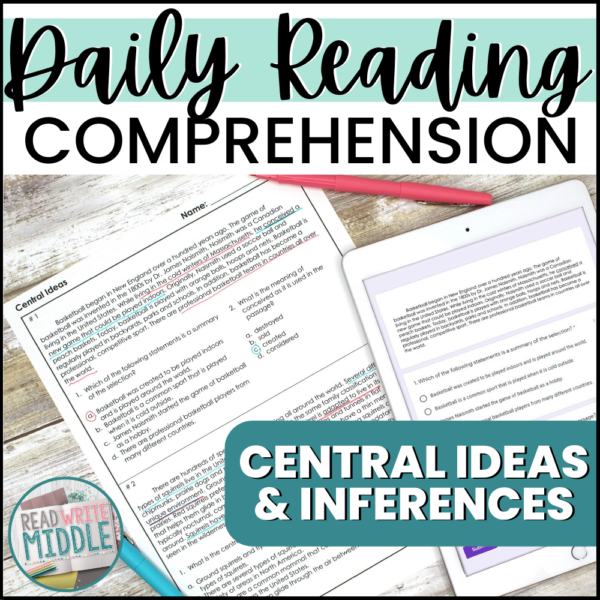 Main Idea Reading Comprehension Passages ELA Bell Ringers Morning Work ...