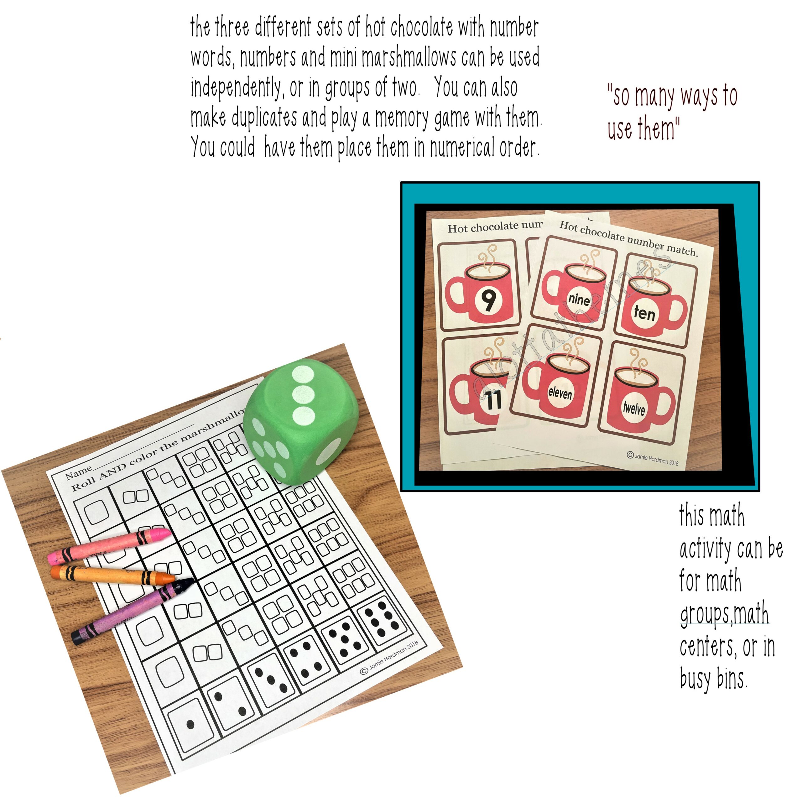 Winter | Number sense | number match math activities | Math centers ...