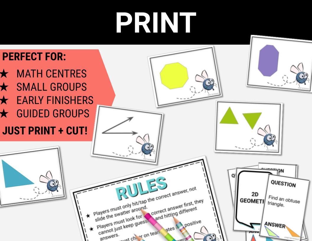 Geometry Math Game - 2D Shapes + Types of Lines | SWAT! | Made By Teachers