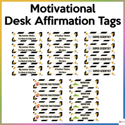 Motivational Desk Affirmation Tags | Made By Teachers