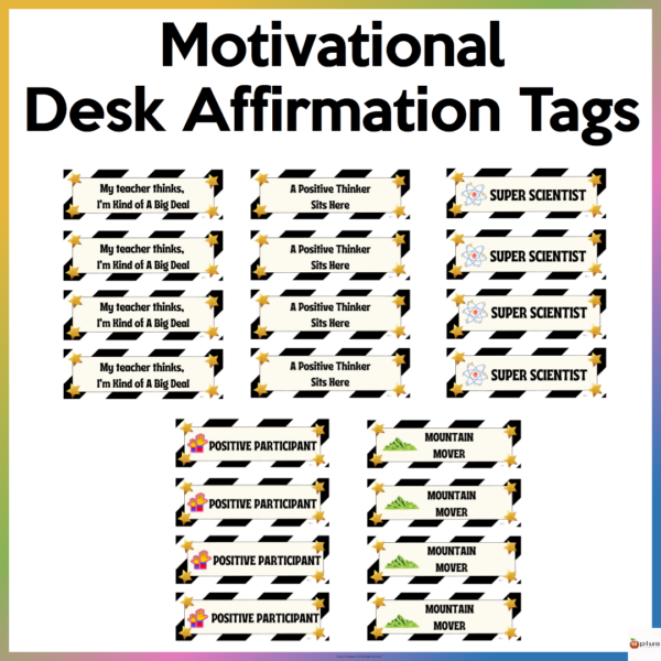 Motivational Desk Affirmation Tags | Made By Teachers