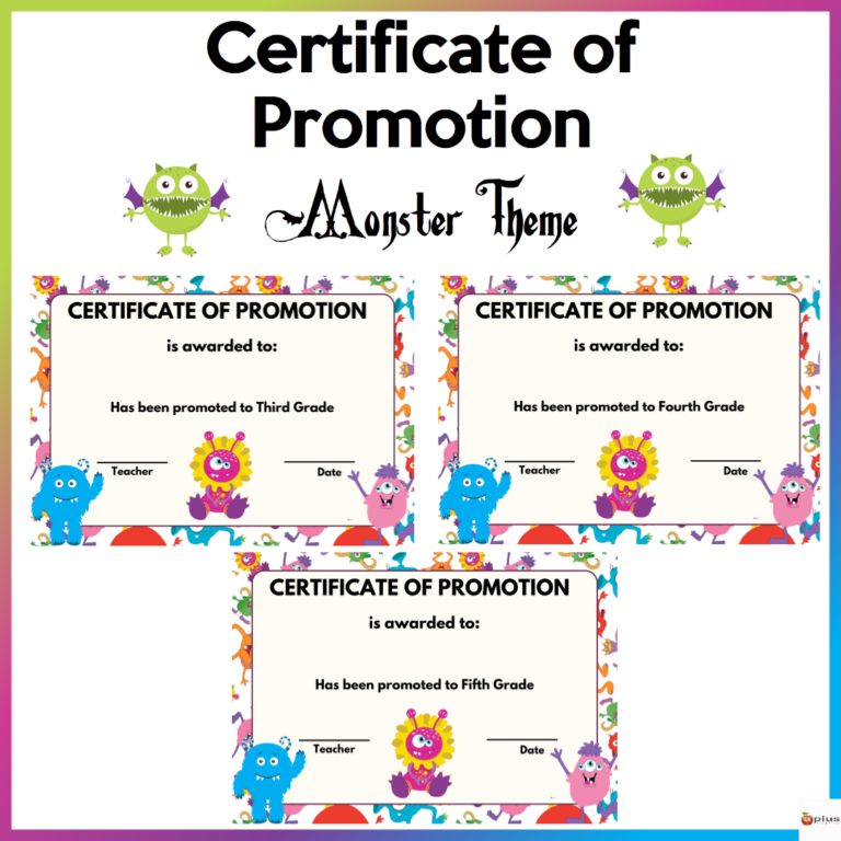 End of Year Awards, Certificate of Completion, and Certificate of ...