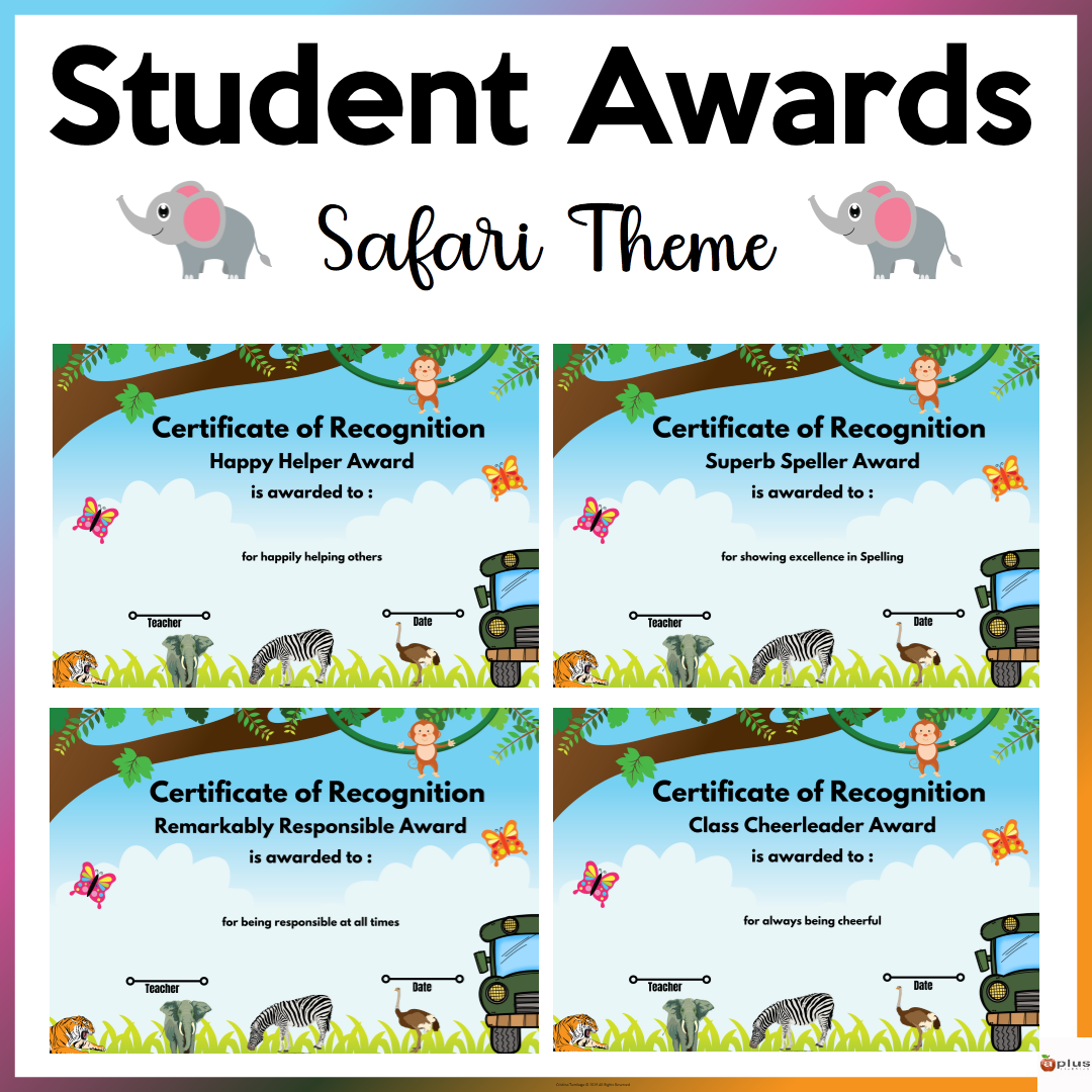 Editable Student Awards Safari Theme | Made By Teachers