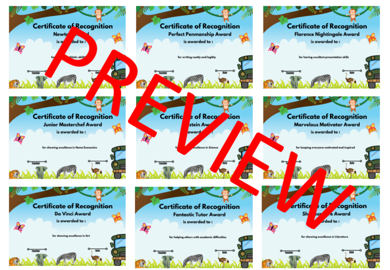 Editable Student Awards Safari Theme | Made By Teachers