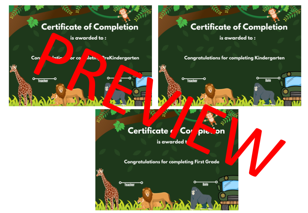Editable Certificate of Completion Safari Theme | Made By Teachers