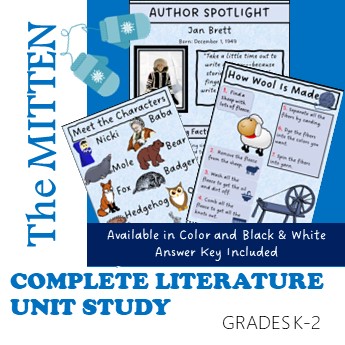 The Mitten - A Complete Literature Unit Study on the book by Jan Brett ...