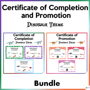 End of Year Awards, Certificate of Completion & Promotion Dinosaur ...