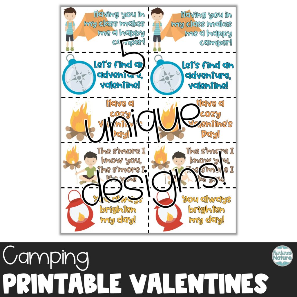 Camping Printable Valentine’s Day Cards for Students | Made By Teachers