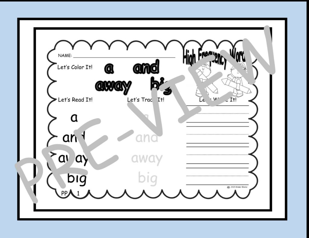 Mixed High Frequency Word Practice - Pre-Primer Words | Made By Teachers
