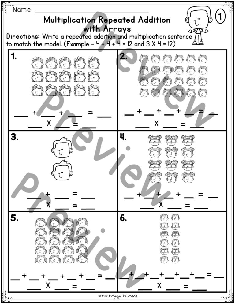 Multiplication as Repeated Addition Arrays Worksheets | Made By Teachers