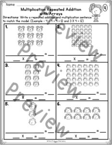 Multiplication as Repeated Addition Arrays Worksheets | Made By Teachers