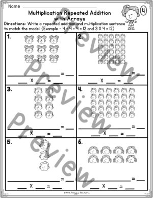 Multiplication as Repeated Addition Arrays Worksheets | Made By Teachers