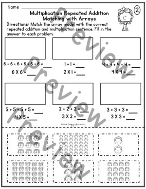 Multiplication as Repeated Addition Arrays Worksheets | Made By Teachers