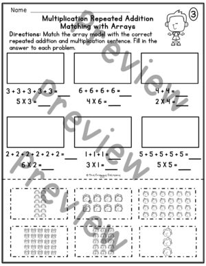 Multiplication as Repeated Addition Arrays Worksheets | Made By Teachers