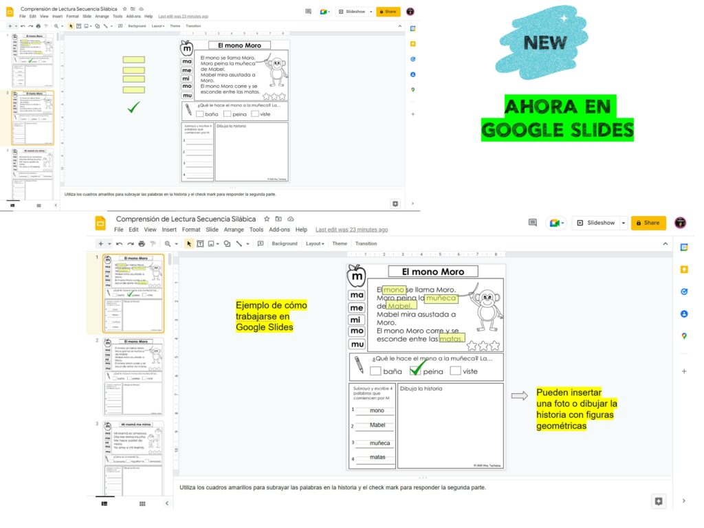 Spanish Reading Comprehension | Comprensión de Lectura Secuencia ...
