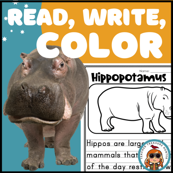 Hippo African Savanna habitat Hippopotamus Facts Read Write Color ...