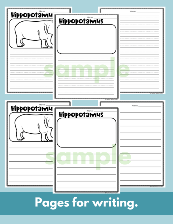 Hippo African Savanna habitat Hippopotamus Facts Read Write Color ...