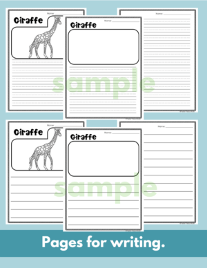 Giraffe African Savanna habitat Read Write Color activity for K, 1st ...