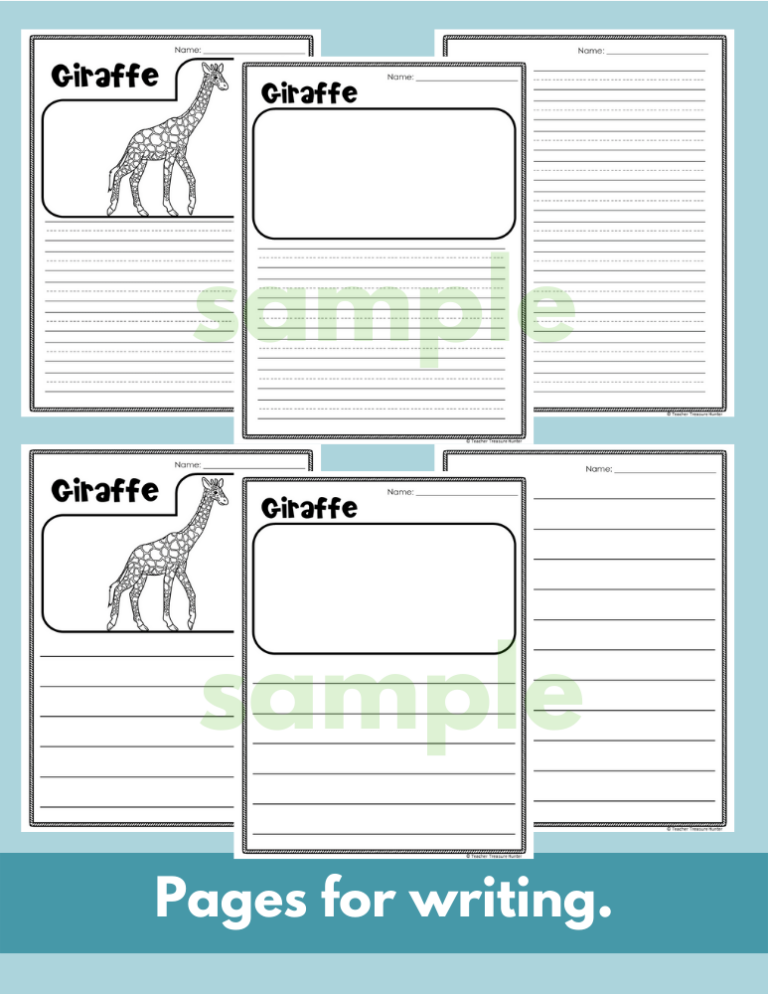Giraffe African Savanna habitat Read Write Color activity for K, 1st ...