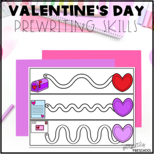 Valentine's Day Prewriting Skills Fine Motor Practice for Preschool and ...