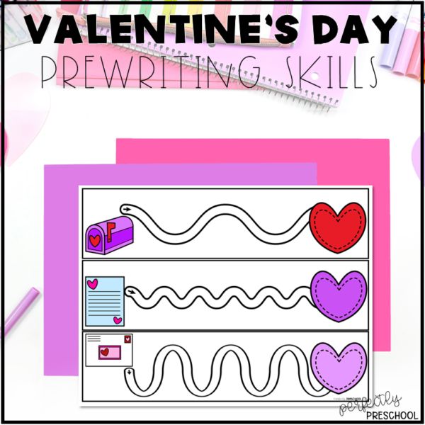 Valentine's Day Prewriting Skills Fine Motor Practice for Preschool and ...