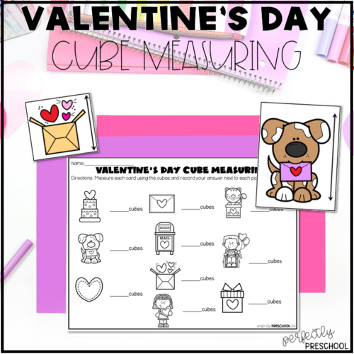 Valentine's Day Cube Measuring Non Standard Measurement for Preschool ...